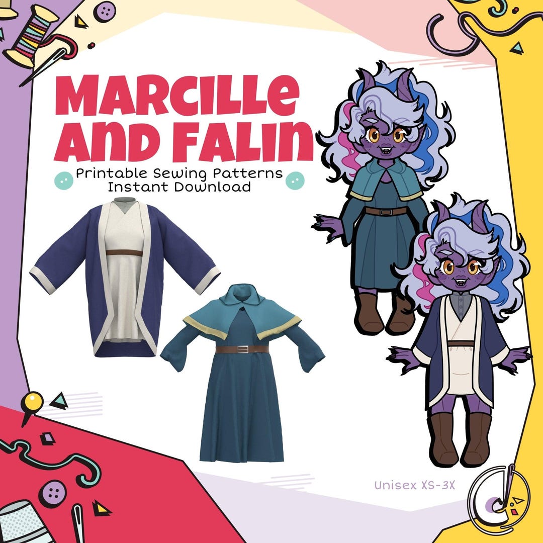 Marcille and Falin Cosplay Sewing Pattern Bundle (digital Download) - Etsy