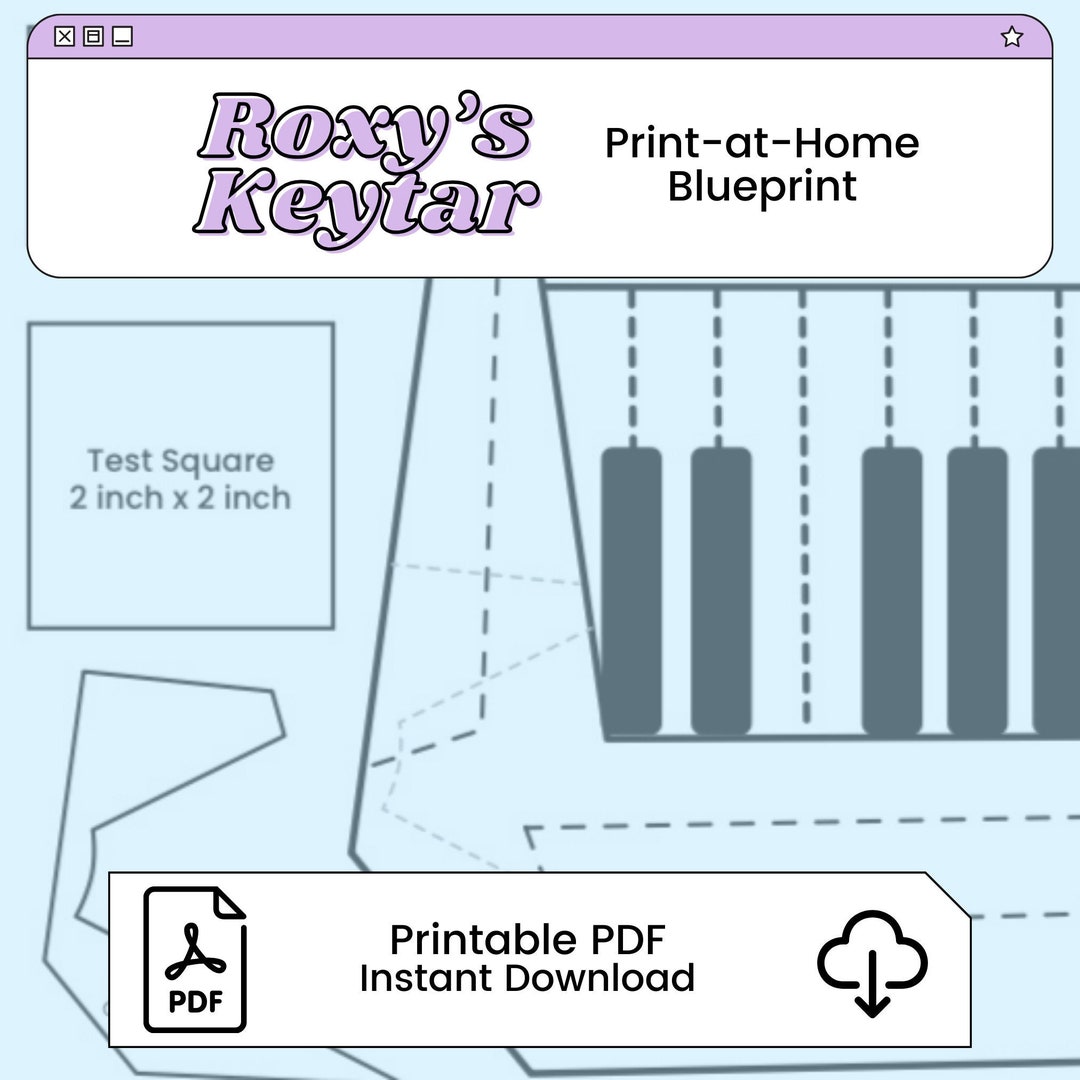Roxy's Keytar Printable Cosplay Blueprint Inspired by Five Nights at ...