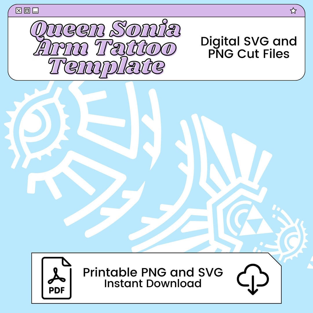Buy Queen Sonia Arm Tattoos Inspired by Zelda Tearful Kingdom SVG PNG ...