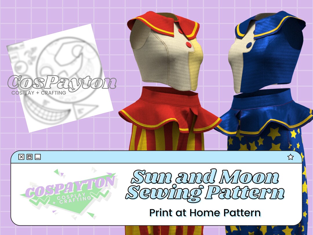 Sun and Moon Mask and Pattern PDF Cosplay Bundle Five Nights at Freddy ...