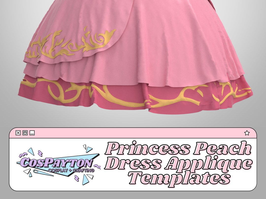 Peachy Princess Dress Applique Templates SVG and PNG for - Etsy