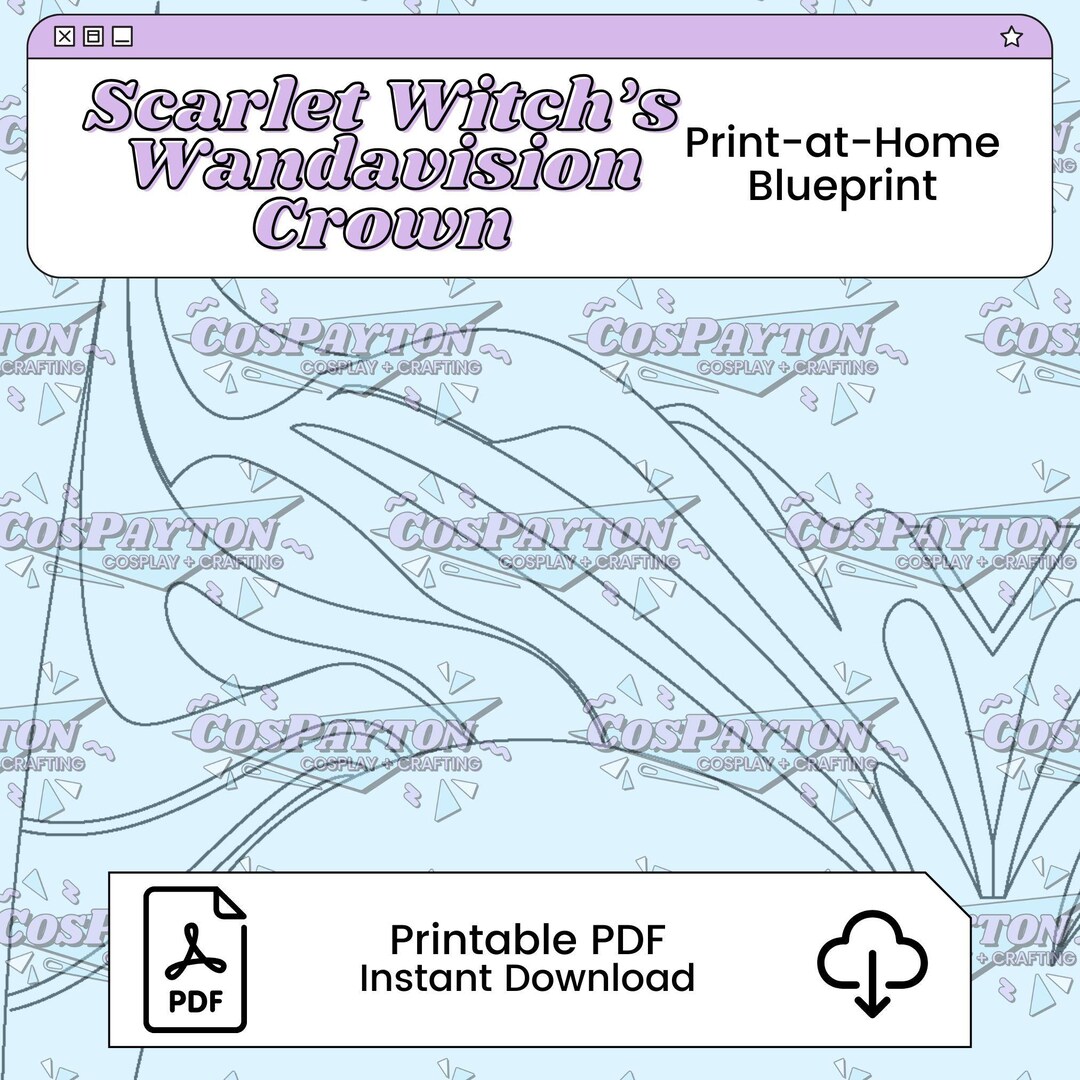 Scarlet Witch's Crown Cosplay Blueprint | Wandavision Inspired ...