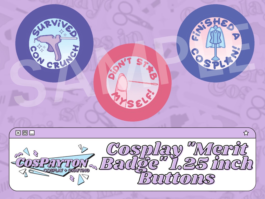 Cosplay Merit Badge Buttons Cosplay/cosplayer Gift Button Pinback - Etsy