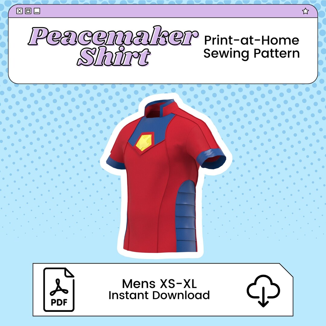 Peacemaker Shirt Cosplay Pattern | Peacemaker Inspired Printable PDF ...