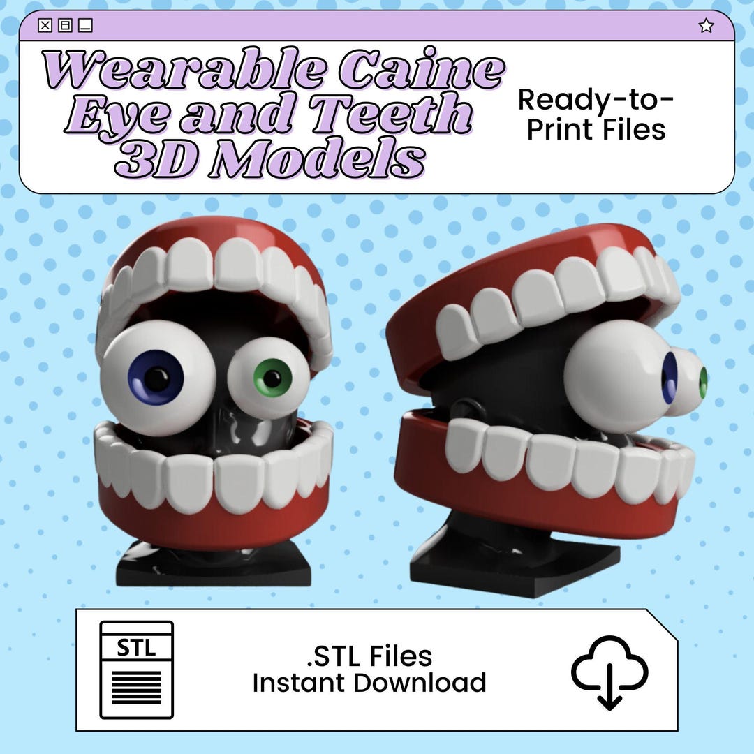 Wearable Caine Teeth 3D Print File Inspired by the Amazing Digital ...
