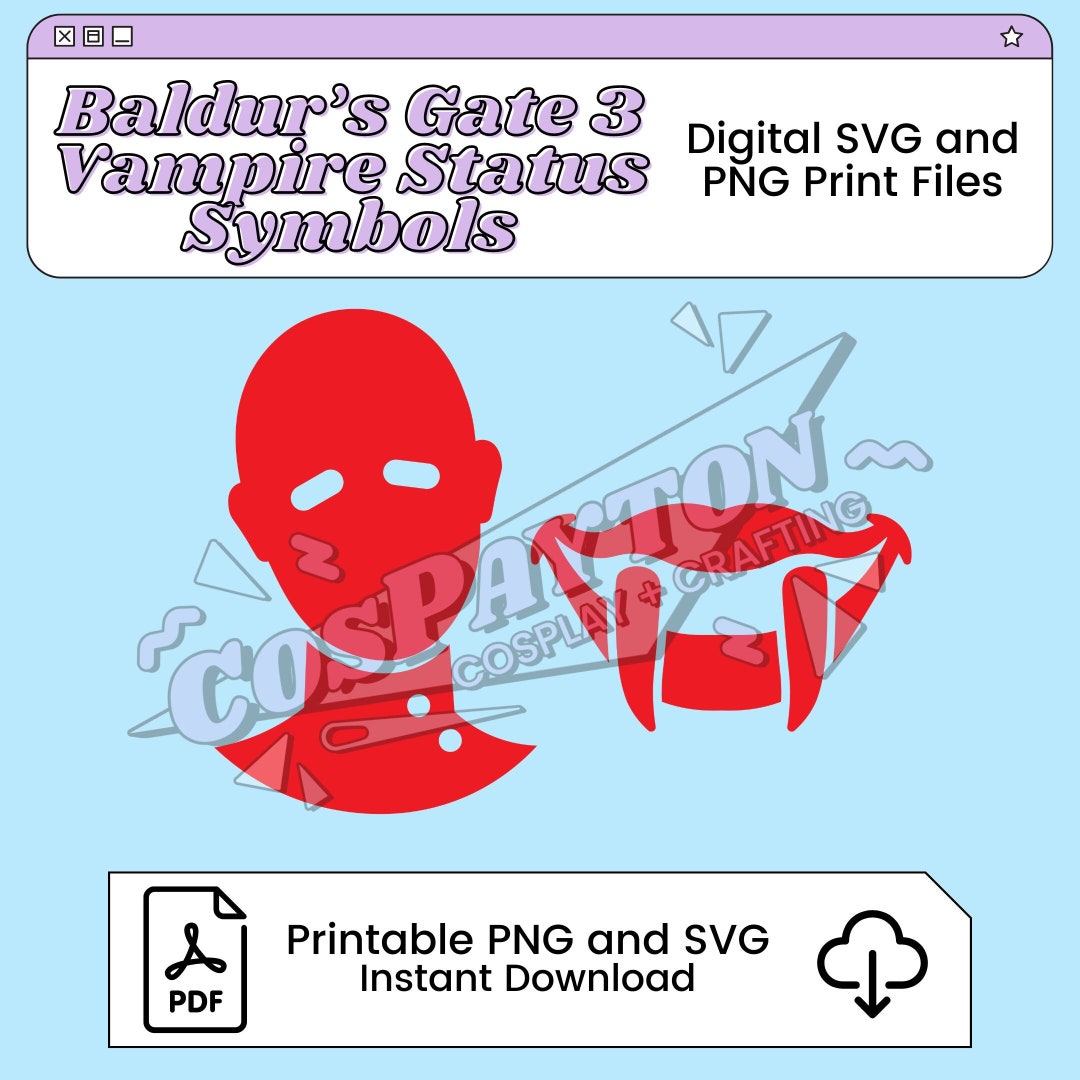 Vampire Bloodless and Happy Status Symbols Printable Template Inspired ...