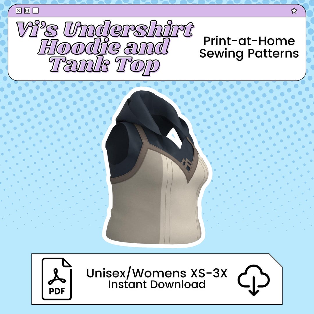 Vi Shirts Undershirt Hoodie and Tank Top PDF Cosplay Pattern | Arcane ...