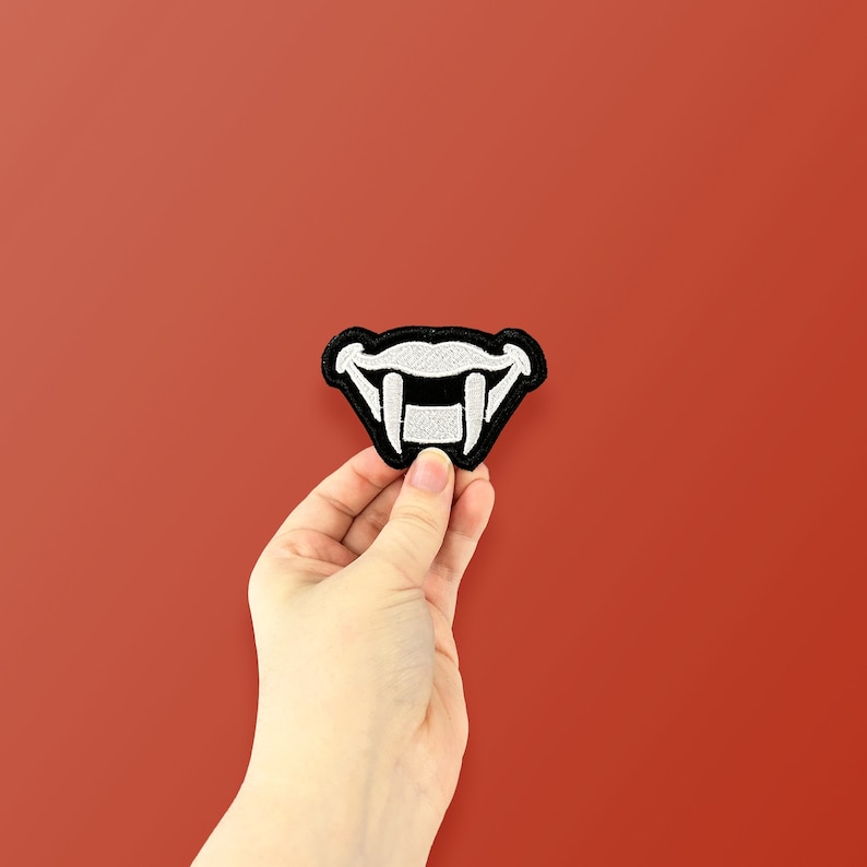 Bloodless and Happy Vampire Status Patches | Embroidered Iron-on ...