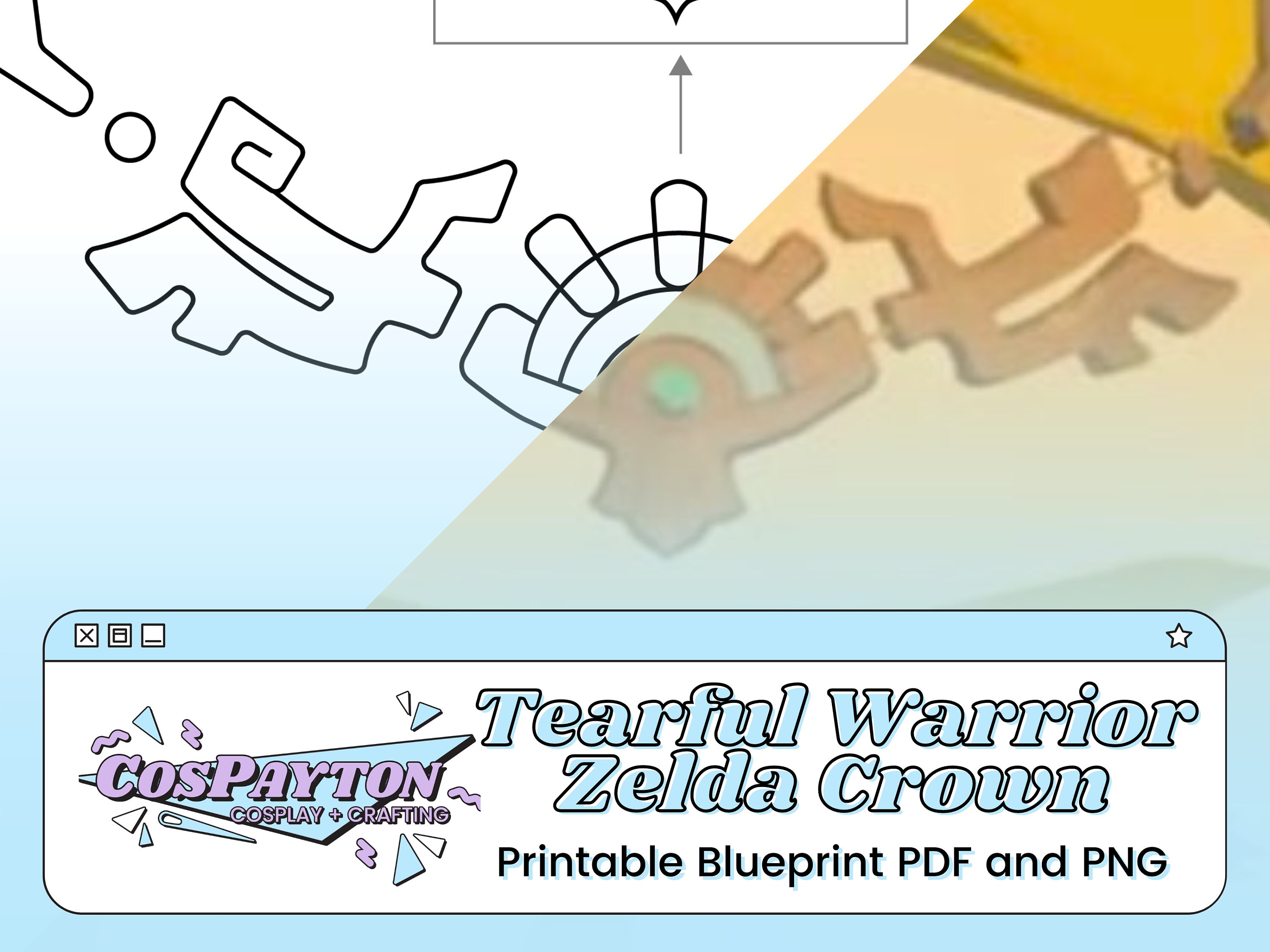 Tearful Kingdom Zelda Crown Blueprint Printable PDF Pattern - Etsy UK