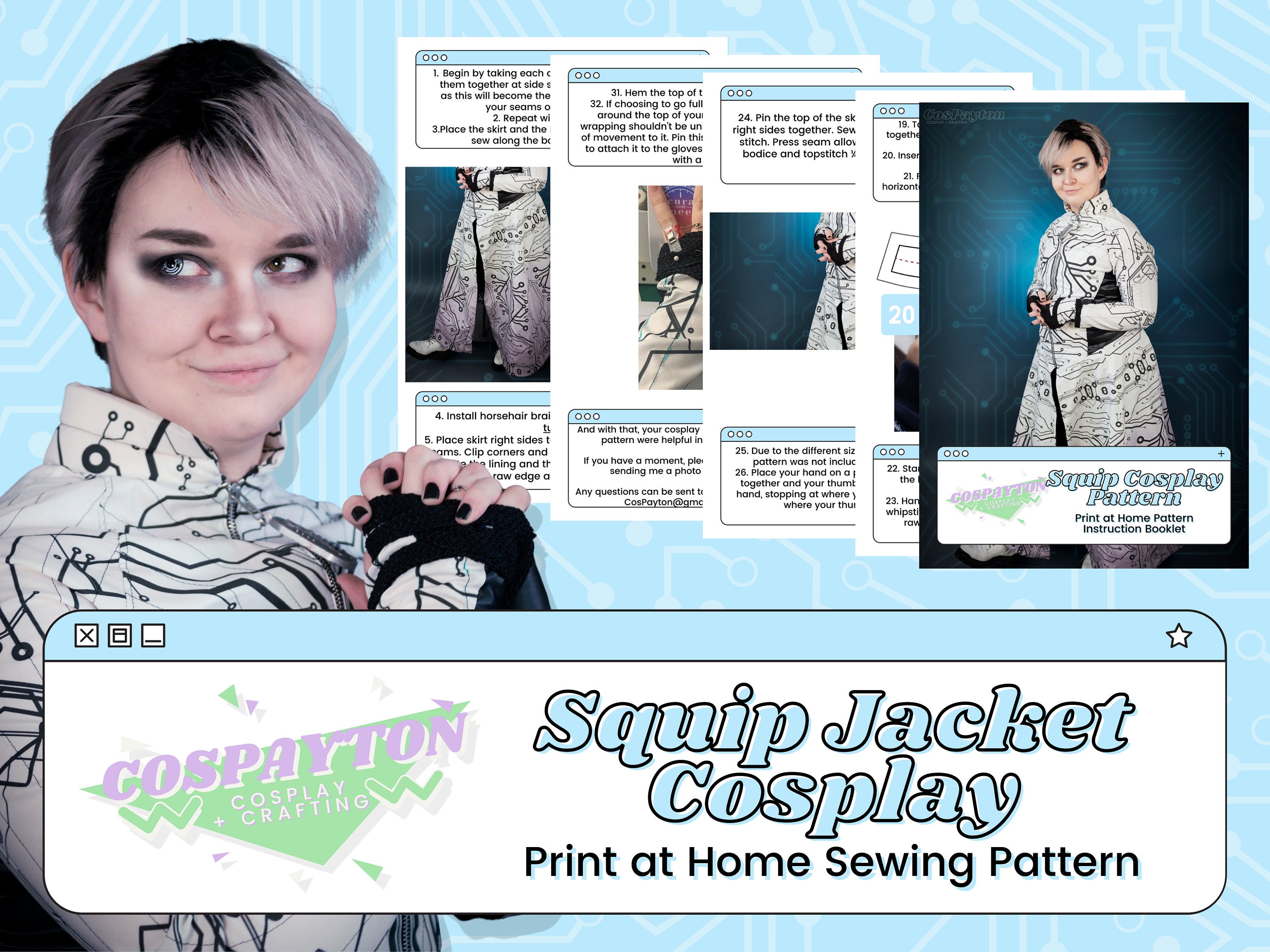 Squip Cosplay Sewing Pattern and Circuit PNG From be - Etsy Canada