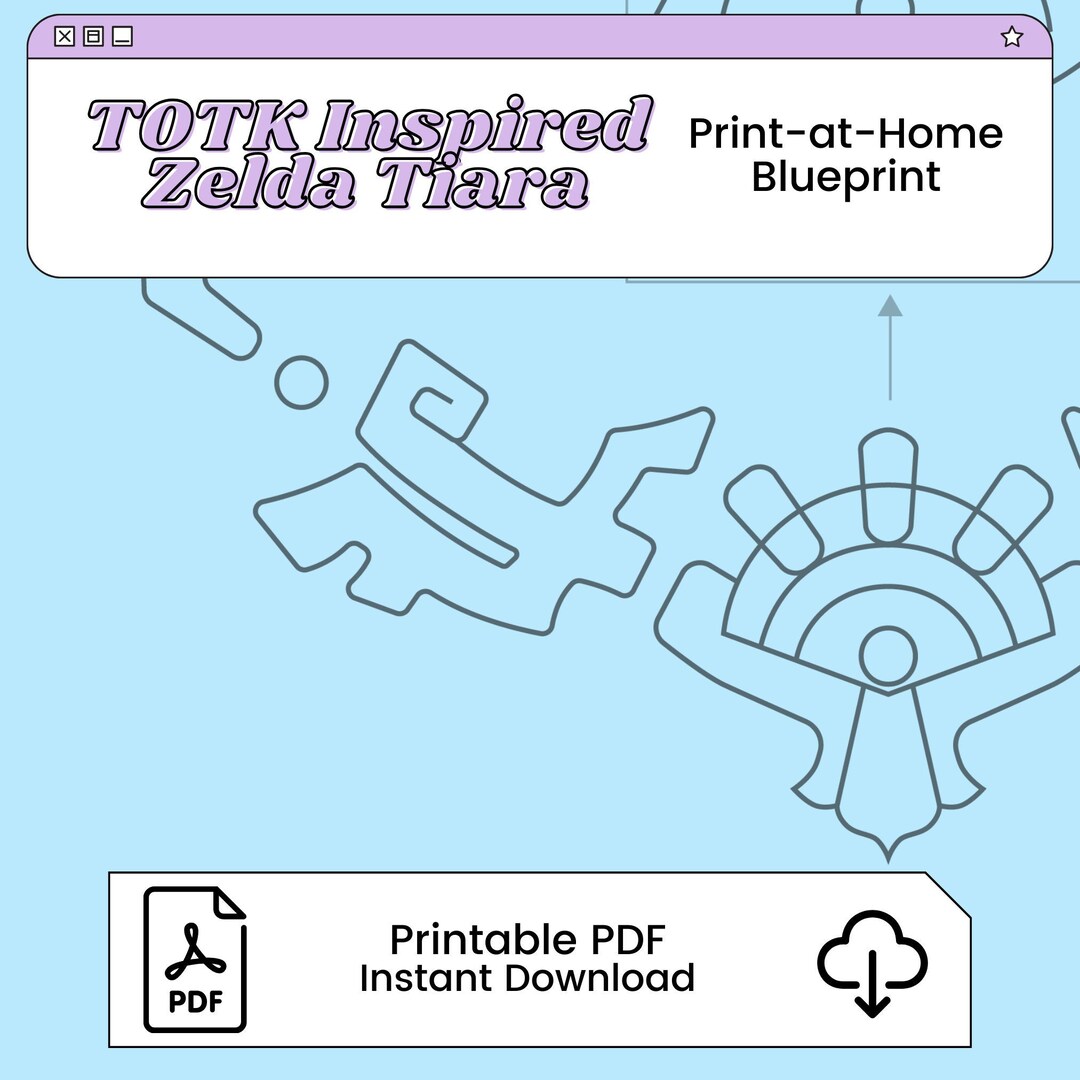 Zelda Tiara Printable Cosplay Blueprint Inspired by Tearful Kingdom - Etsy