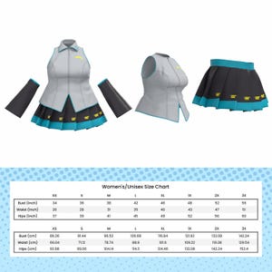 Hatsune Miku Vest, Skirt, Sleeves PDF Cosplay Pattern | Vocaloid ...