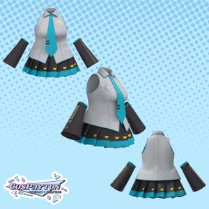 Hatsune Miku Vest, Skirt, Sleeves PDF Cosplay Pattern | Vocaloid ...