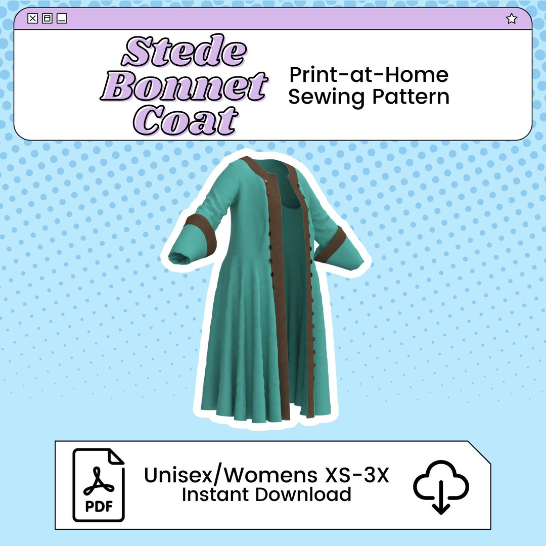 Stede Bonnet Jacket Cosplay Pattern | Our Flag Means Death Inspired ...