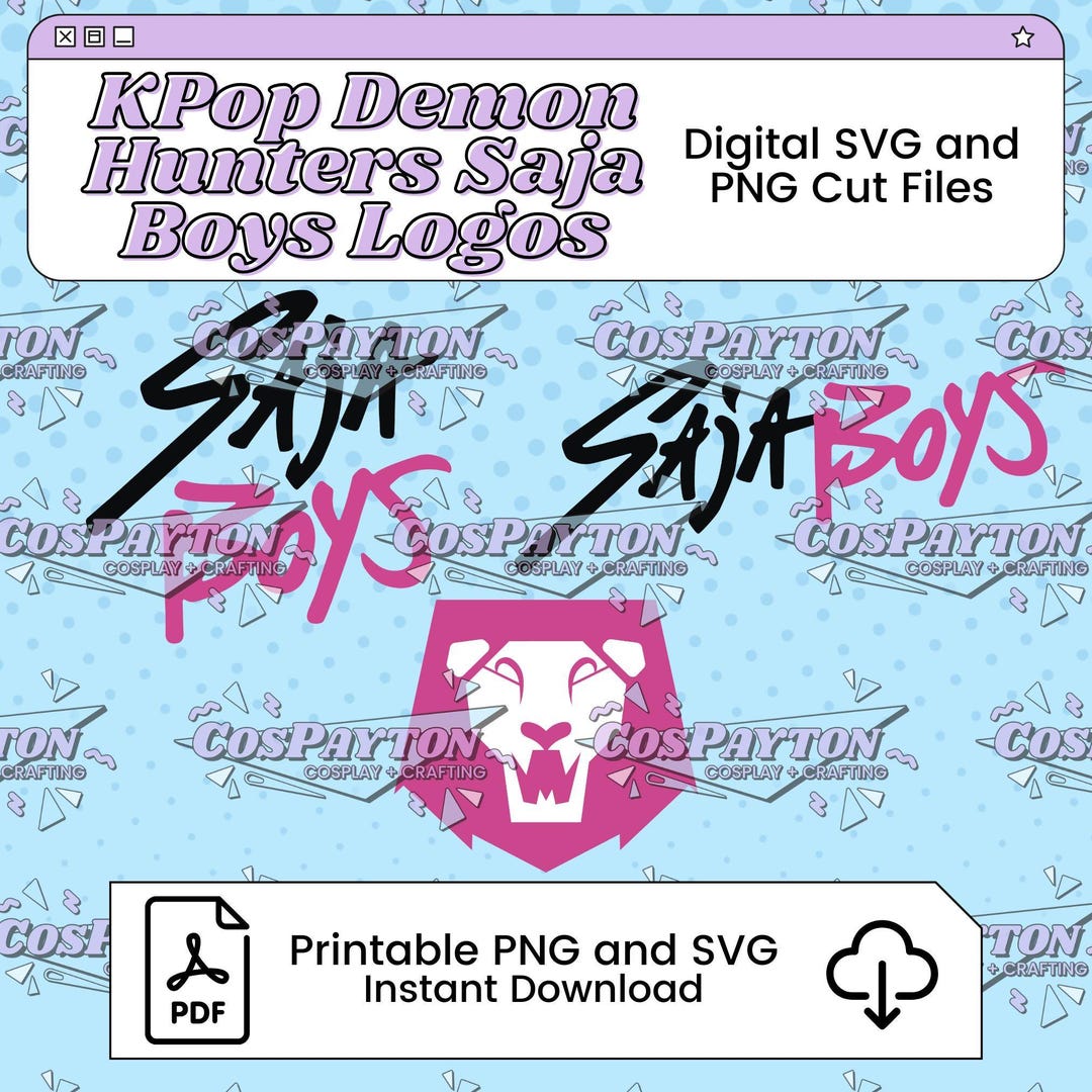Saja Boys Logos Cosplay Template Inspired by Kpop Demon Hunters | PNG ...