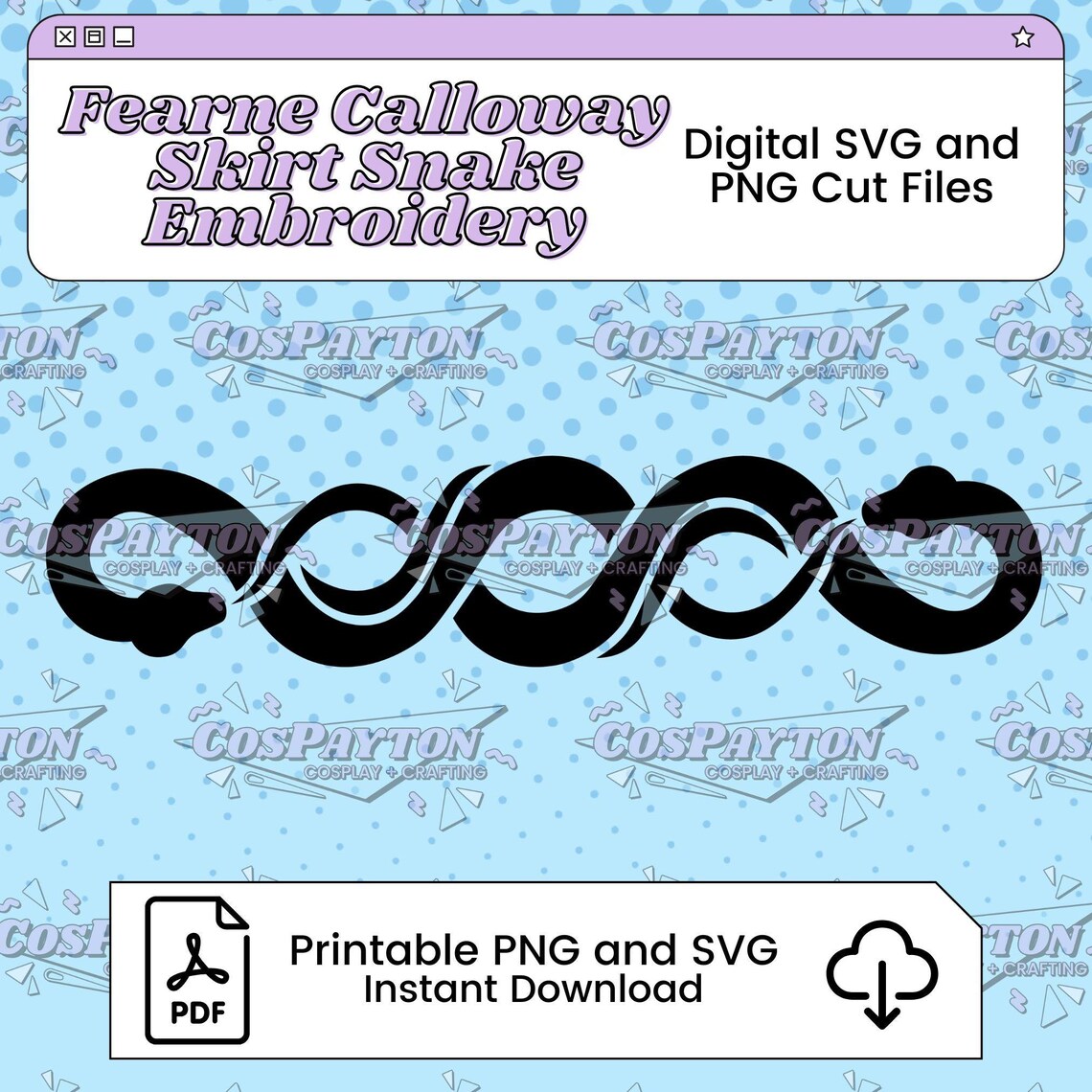 Fearne Calloway Skirt Snake Embroidery Printable Cosplay Template ...
