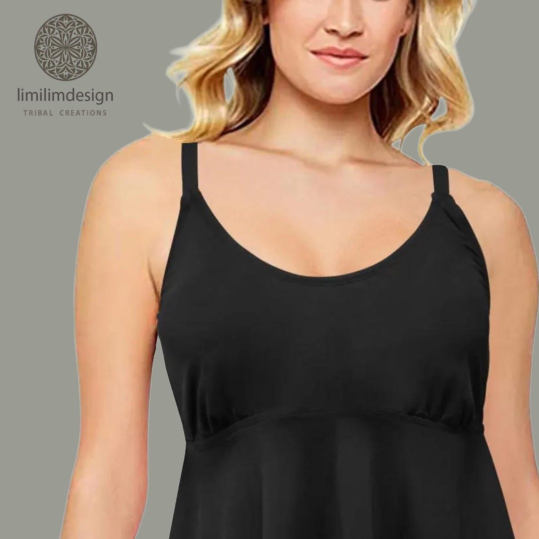 Boho Tribal Pleated Swim Dress – 2-piece Tankini Set - Etsy