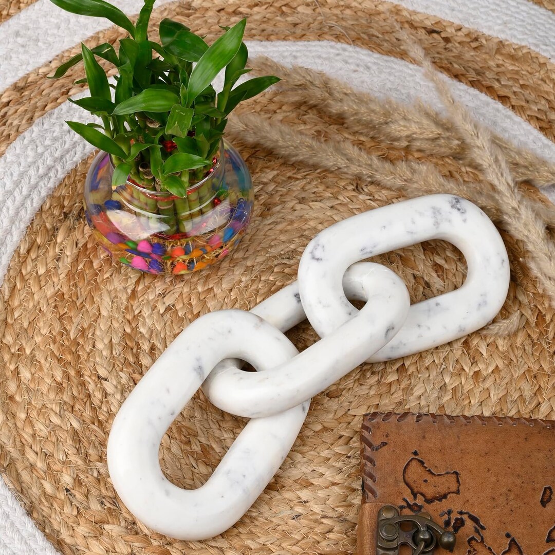 INDIAN Marble Link Chain Sculpture Link Chain Decor Marble Knot Marble ...