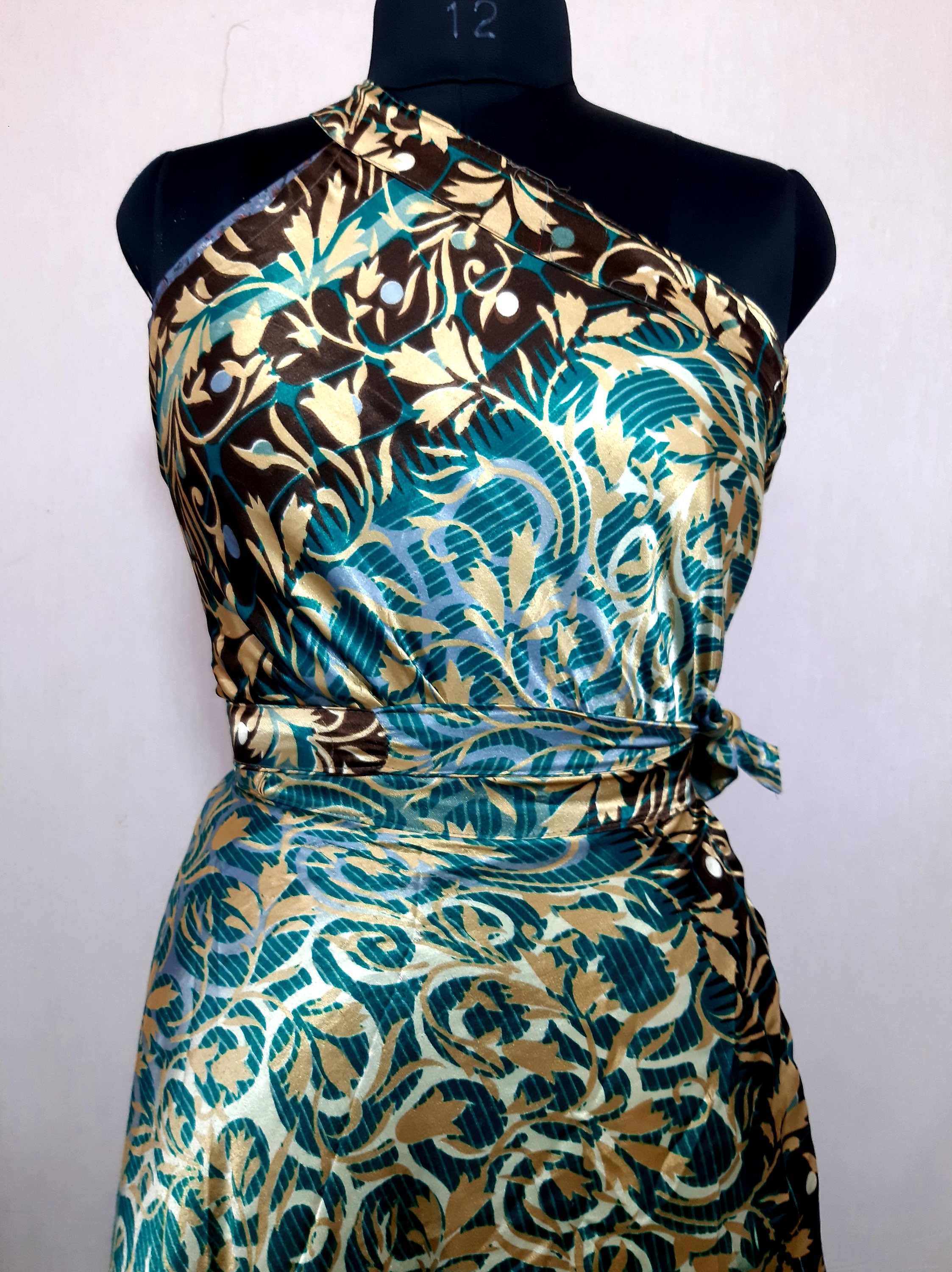 Silk Sari Wrap Skirts for Summer Wear, Vintage Handmade Reversible Long ...