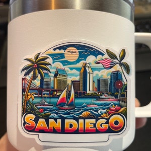 San Diego Stickers Weatherproof Sticker Travel Journal Suitcase