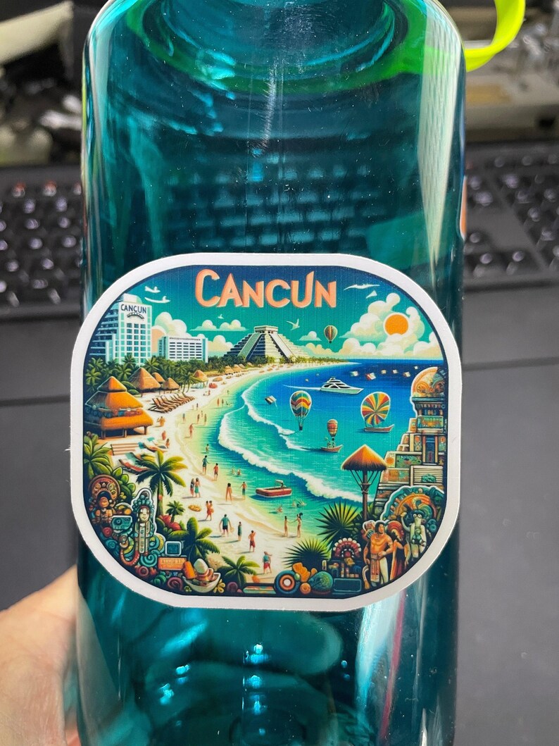 Cancun, Stickers, Waterproof Sticker, Travel Journal, Suitcase Sticker ...