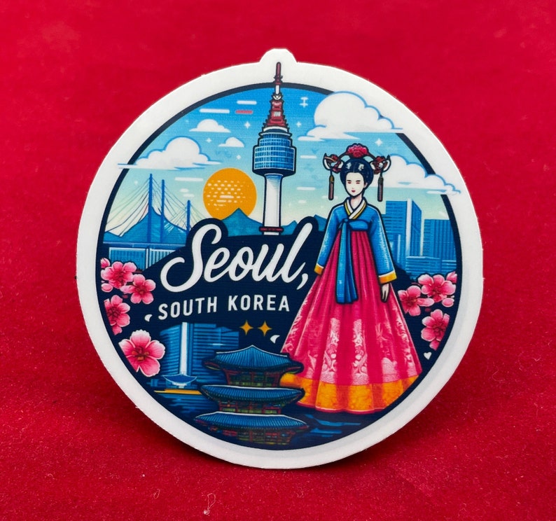 Seoul, South Korea, Stickers, Weatherproof Sticker, Travel Journal ...