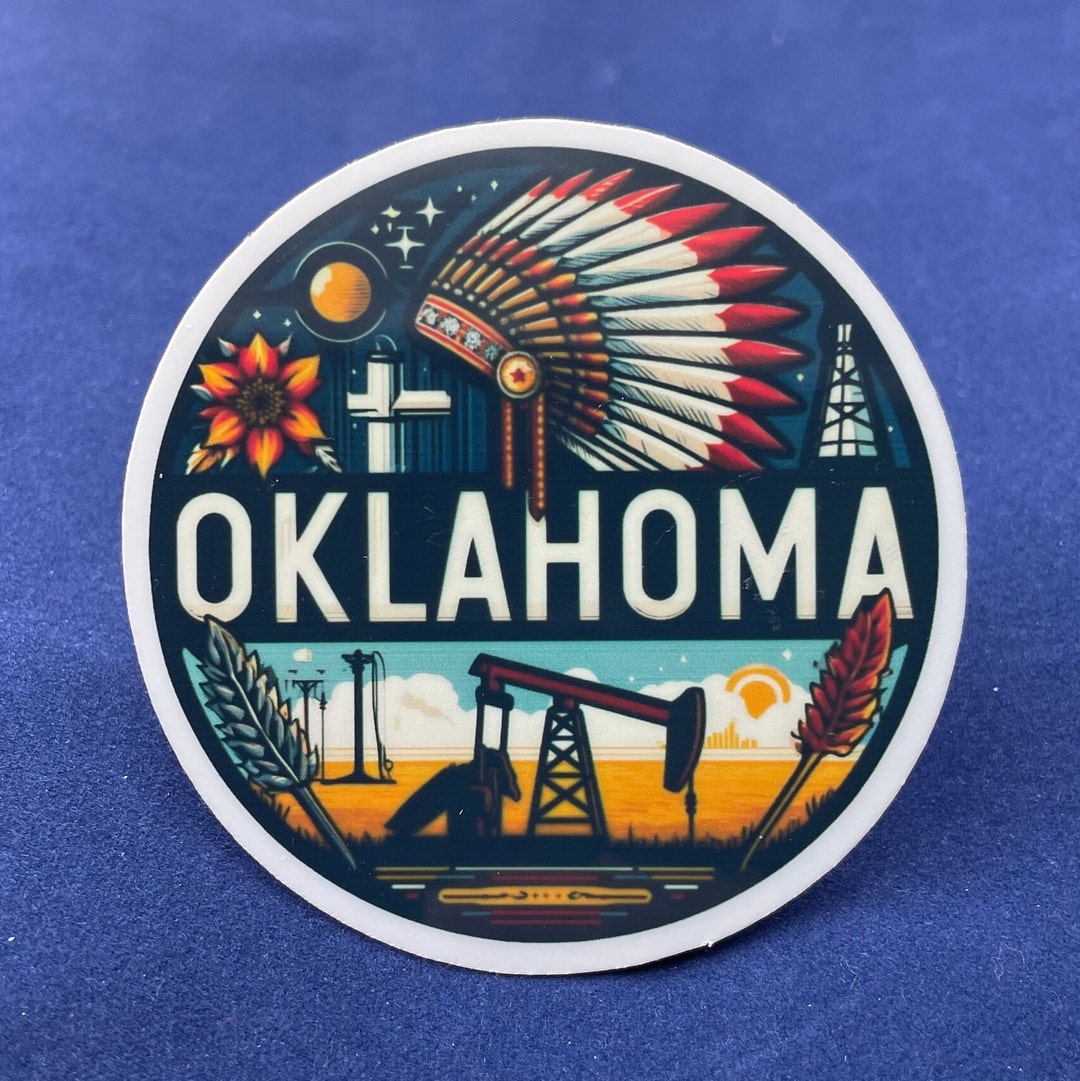 Oklahoma, Stickers, Weatherproof Sticker, Travel Journal, Suitcase ...
