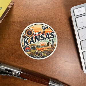 Kansas, Stickers, Weatherproof Sticker, Travel Journal, Suitcase ...