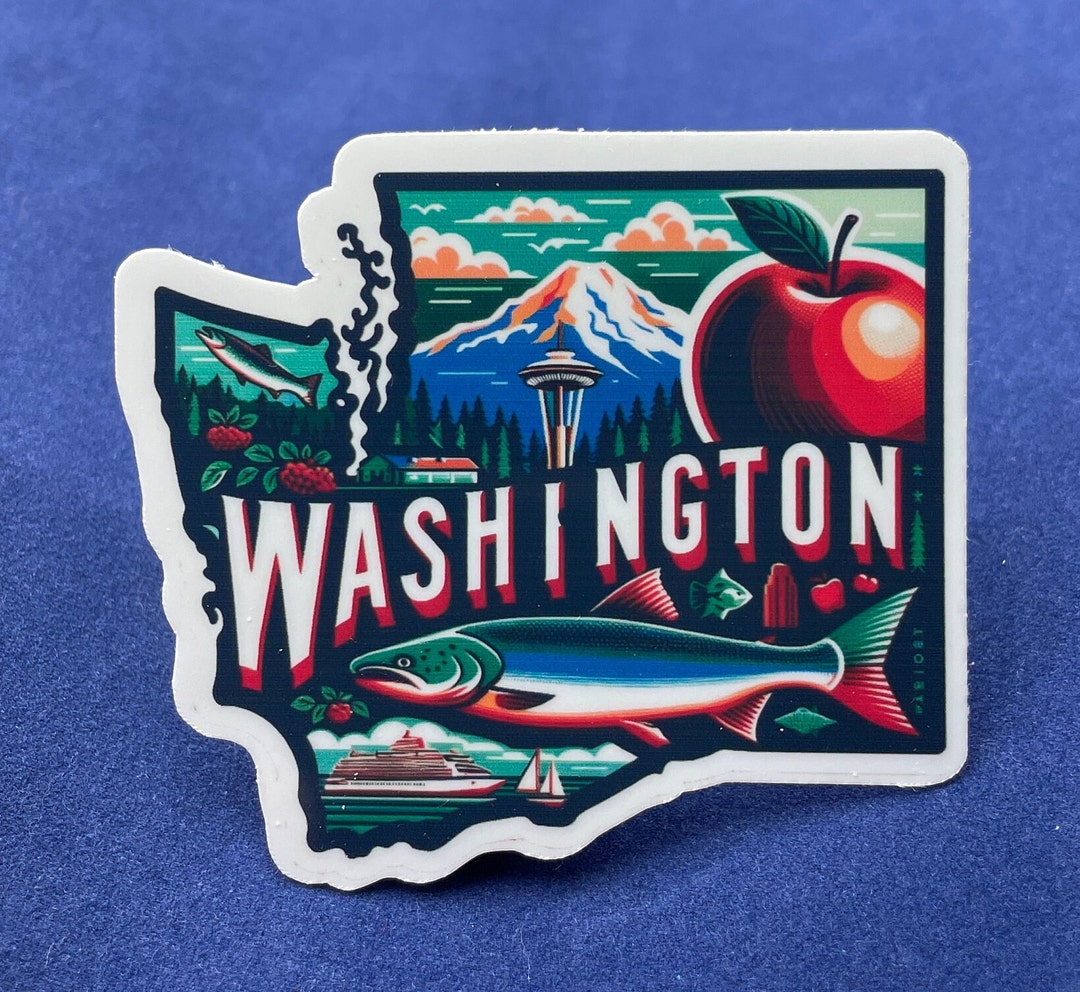 Washington, Stickers, Waterproof Sticker, Travel Journal, Suitcase ...