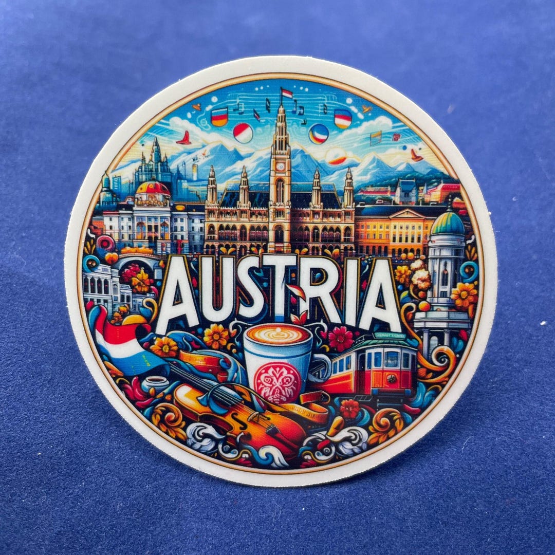 Austria Travel Sticker, Weatherproof Vinyl, Laptop, Journal - Etsy