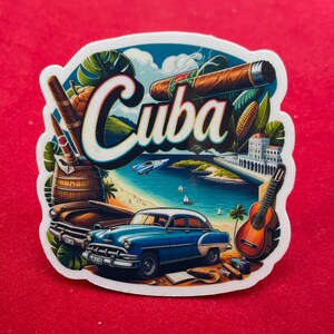 Cuba Travel Sticker // Cuban Decal for Suitcase, Laptop, Car or Water ...