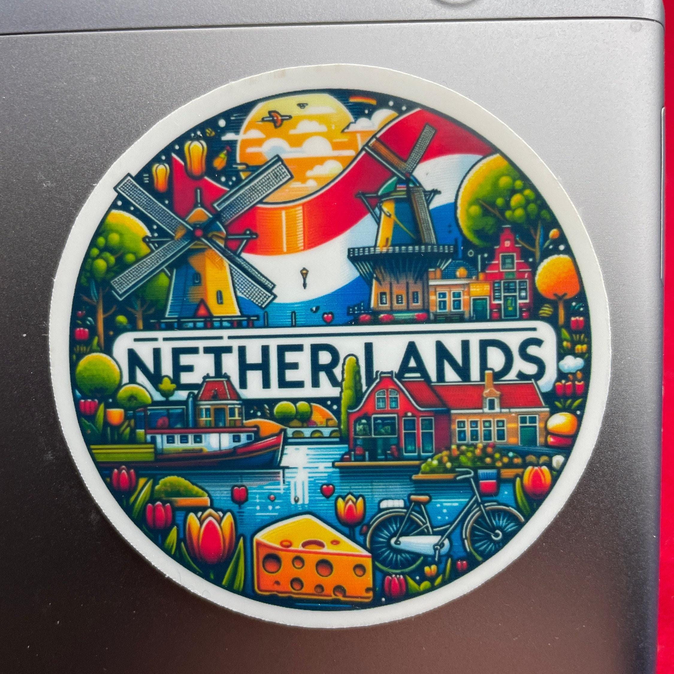 Netherlands, Stickers, Weatherproof Sticker, Travel Journal, Suitcase ...