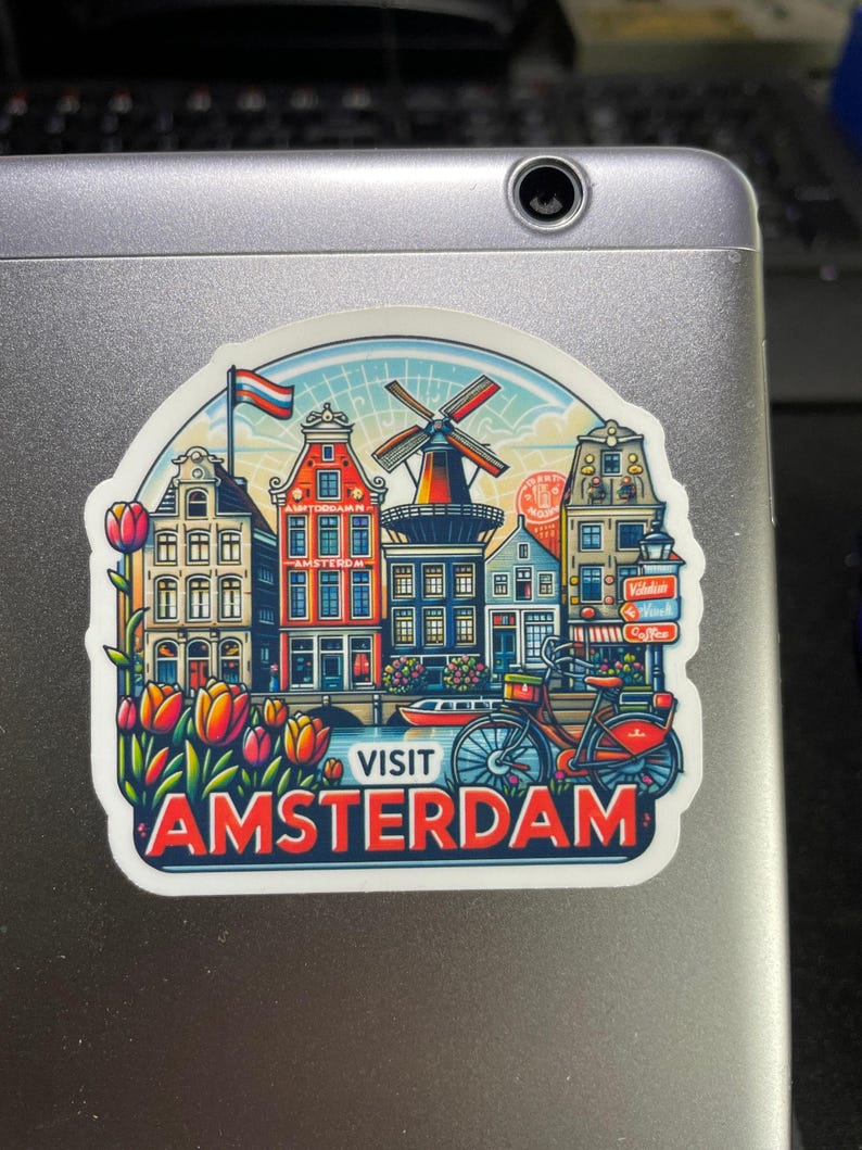 Amsterdam, Stickers, Weatherproof Sticker, Travel Journal, Suitcase ...
