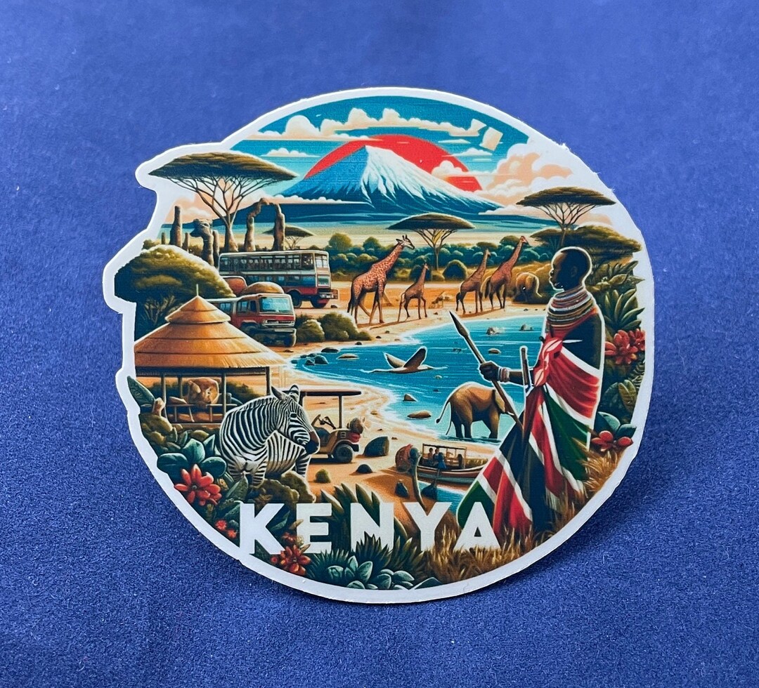 Kenya, Stickers, Weatherproof Sticker, Travel Journal, Suitcase Sticker ...
