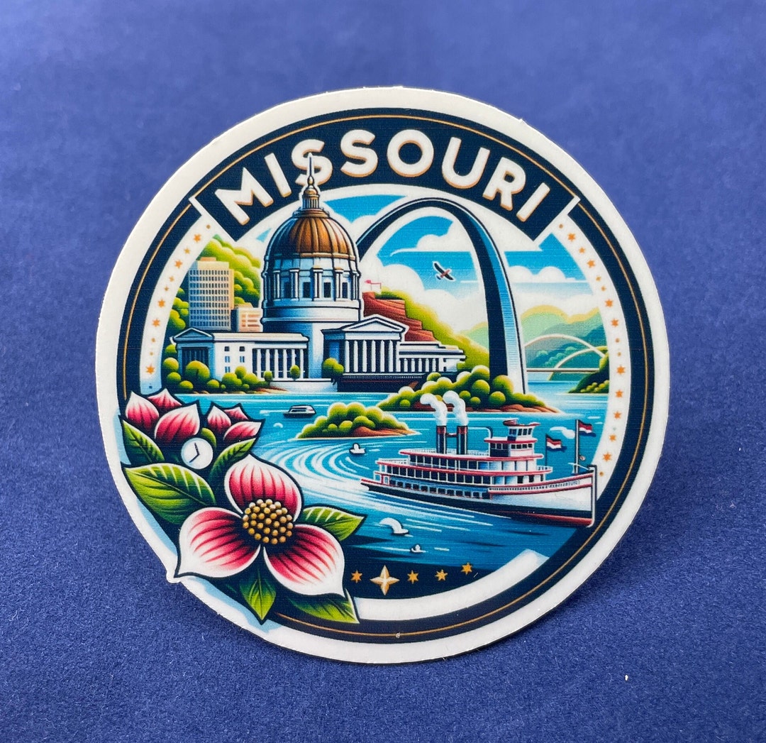 Missouri, Stickers, Weatherproof Sticker, Travel Journal, Suitcase ...
