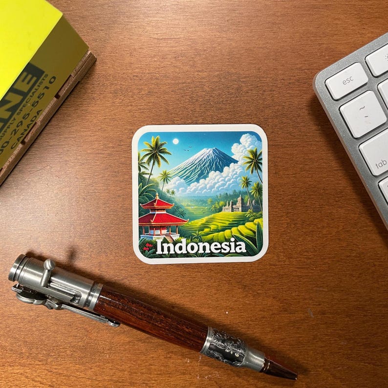 Indonesia, Stickers, Weatherproof Sticker, Travel Journal, Suitcase ...