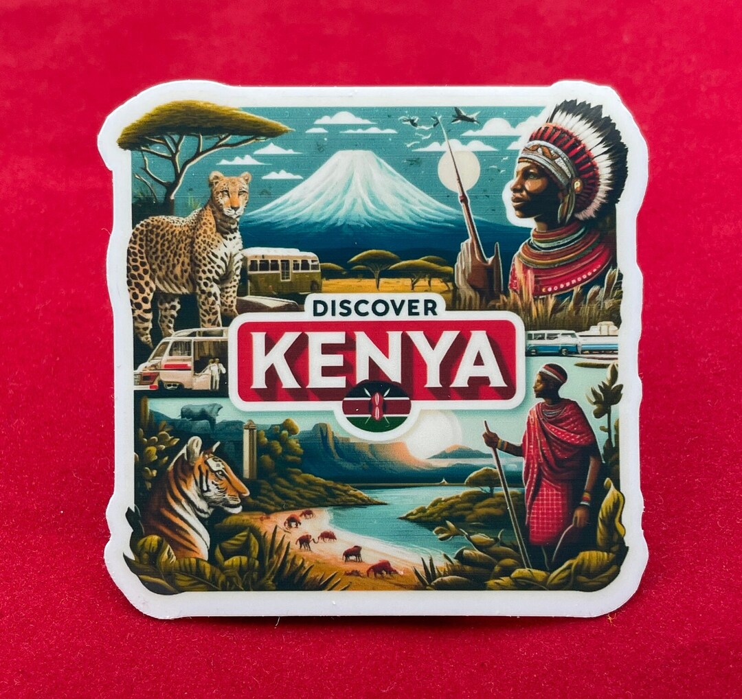 Kenya, Stickers, Weatherproof Sticker, Travel Journal, Suitcase Sticker ...