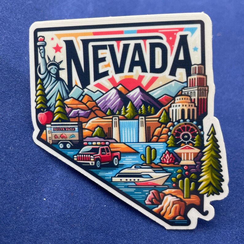 Nevada, Stickers, Weatherproof Sticker, Travel Journal, Suitcase ...