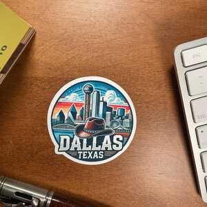 Dallas, Texas, Stickers, Weatherproof Sticker, Travel Journal, Suitcase ...