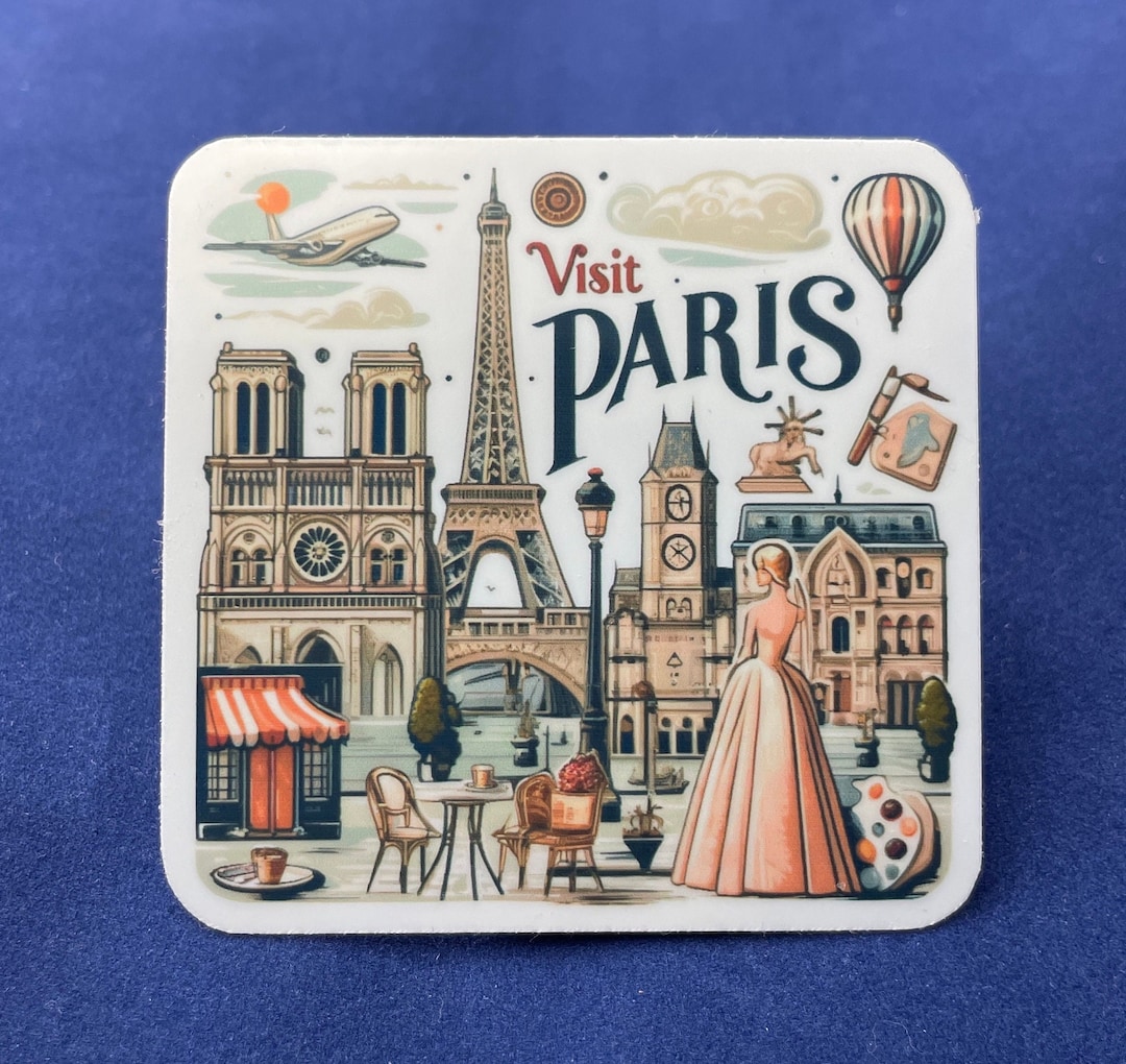 Paris, France, Stickers, Weatherproof Sticker, Travel Journal, Suitcase ...