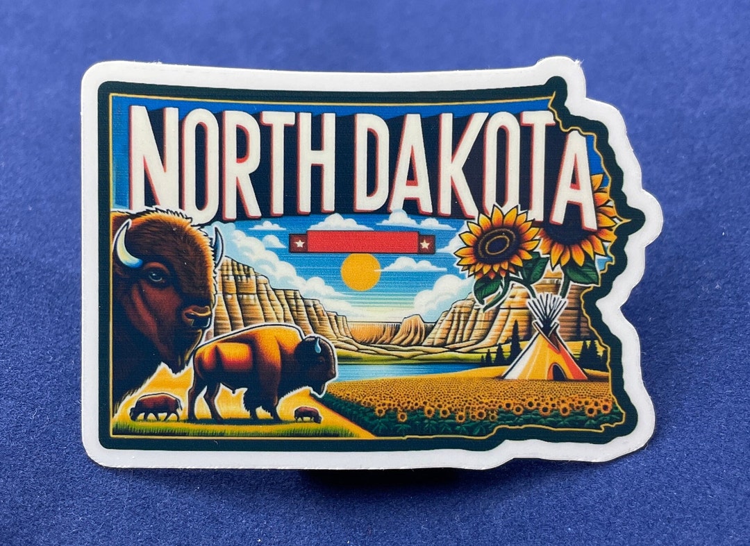 North Dakota, Stickers, Waterproof Sticker, Travel Journal, Suitcase ...
