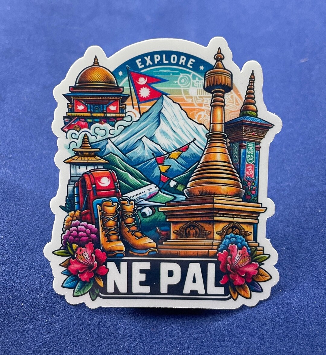Nepal, Stickers, Weatherproof Sticker, Travel Journal, Suitcase Sticker ...