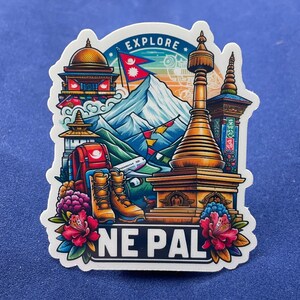 Nepal, Stickers, Weatherproof Sticker, Travel Journal, Suitcase Sticker ...