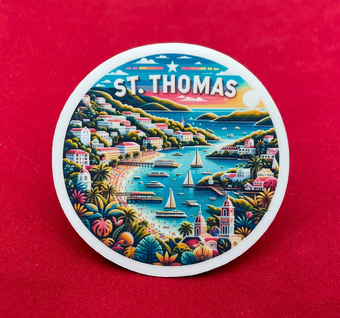 St. Thomas, Stickers, Weatherproof Sticker, Travel Journal, Suitcase ...