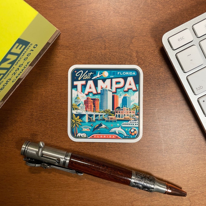 Tampa,florida, Stickers, Weatherproof Sticker, Travel Journal, Suitcase ...