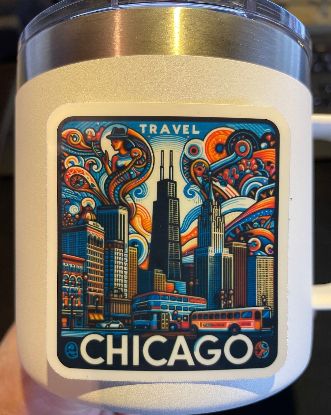 Chicago, Stickers, Waterproof Sticker, Travel Journal, Suitcase Sticker ...