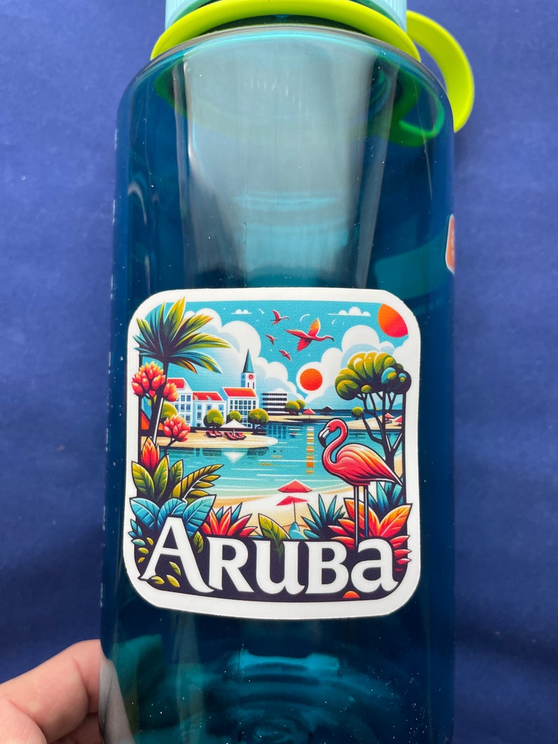 Aruba Aruba Travel Caribbean Waterproof Sticker Vintage Travel Sticker ...
