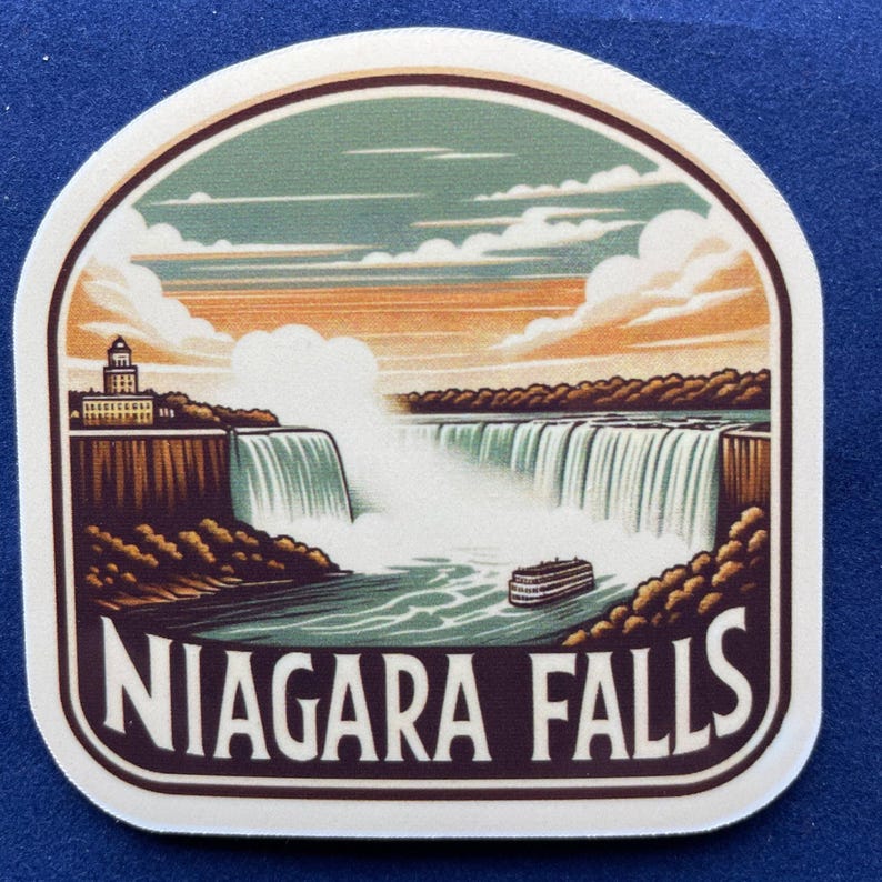 Niagara Falls Vintage Travel Sticker | Waterproof Decal - Etsy