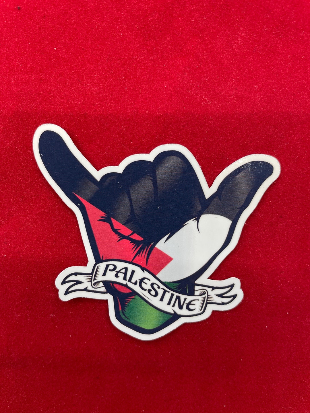 Palestine Shaka Flag Sticker Waves of Solidarity Waterproof Sticker ...