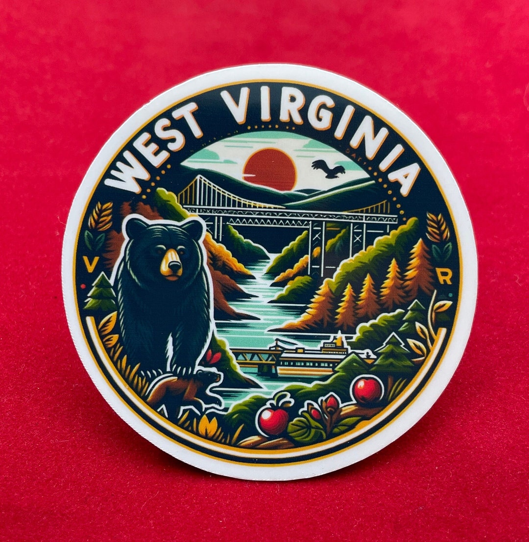 West Virginia, Stickers, Weatherproof Sticker, Travel Journal, Suitcase ...